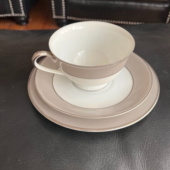 Sango | Dining | Sango Platina White Gray Color Japan Cup Saucer ...